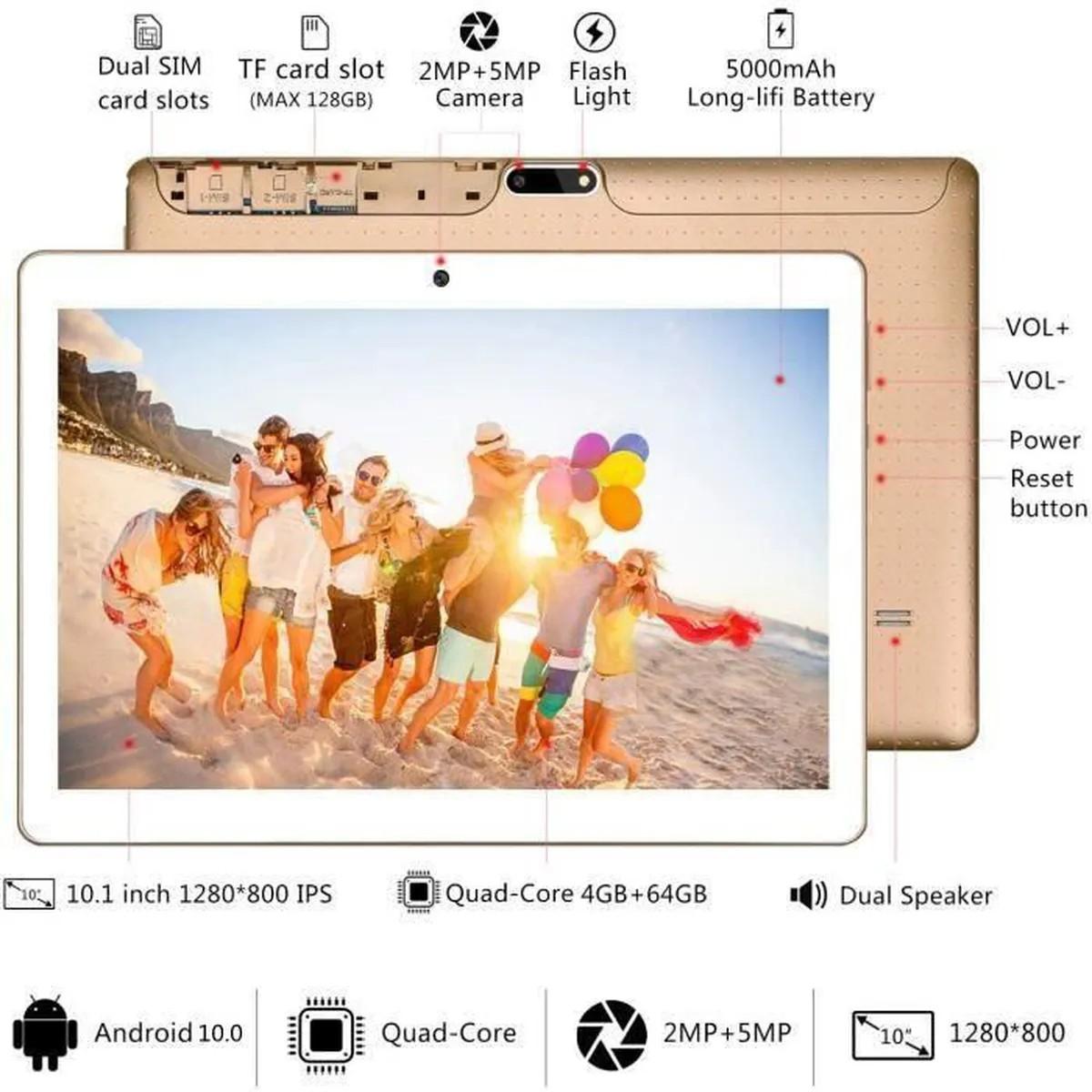 Tablette Tactile 4G - LNMBBS K107 - 10.1 pouces - 64Go | Paris Dakar ...