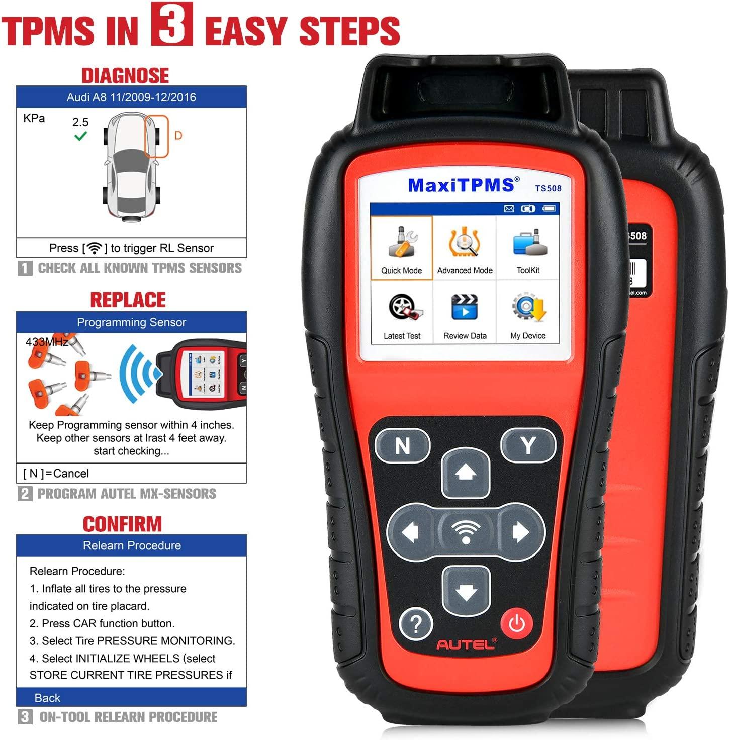Autel - MaxiTPMS TS508 Outil de Diagnostic et de Service TPMS | Paris Dakar Shopping
