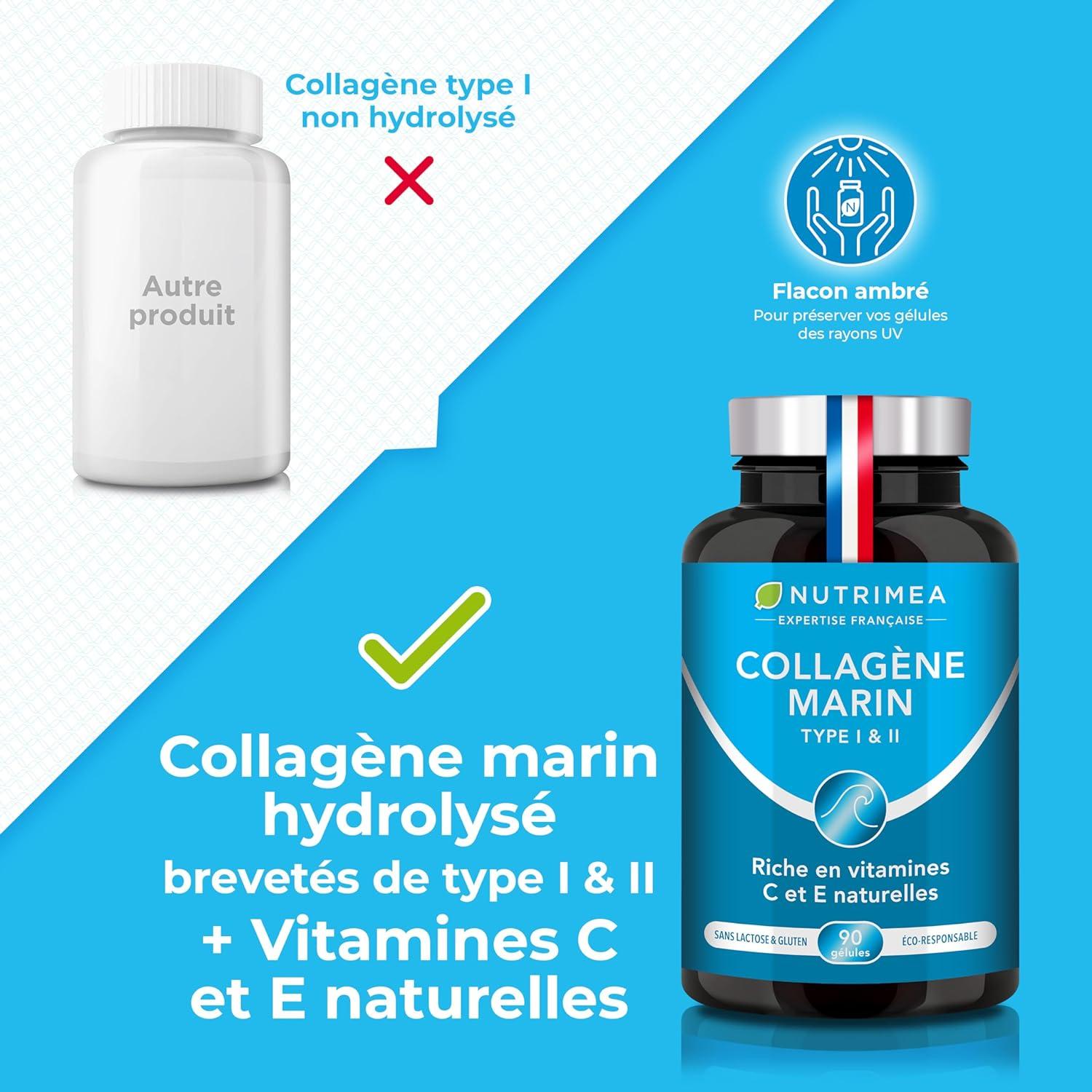 COLLAGENE MARIN Nutrimea - Pur et Naturel - 90 Gélules - Fabriqué en ...