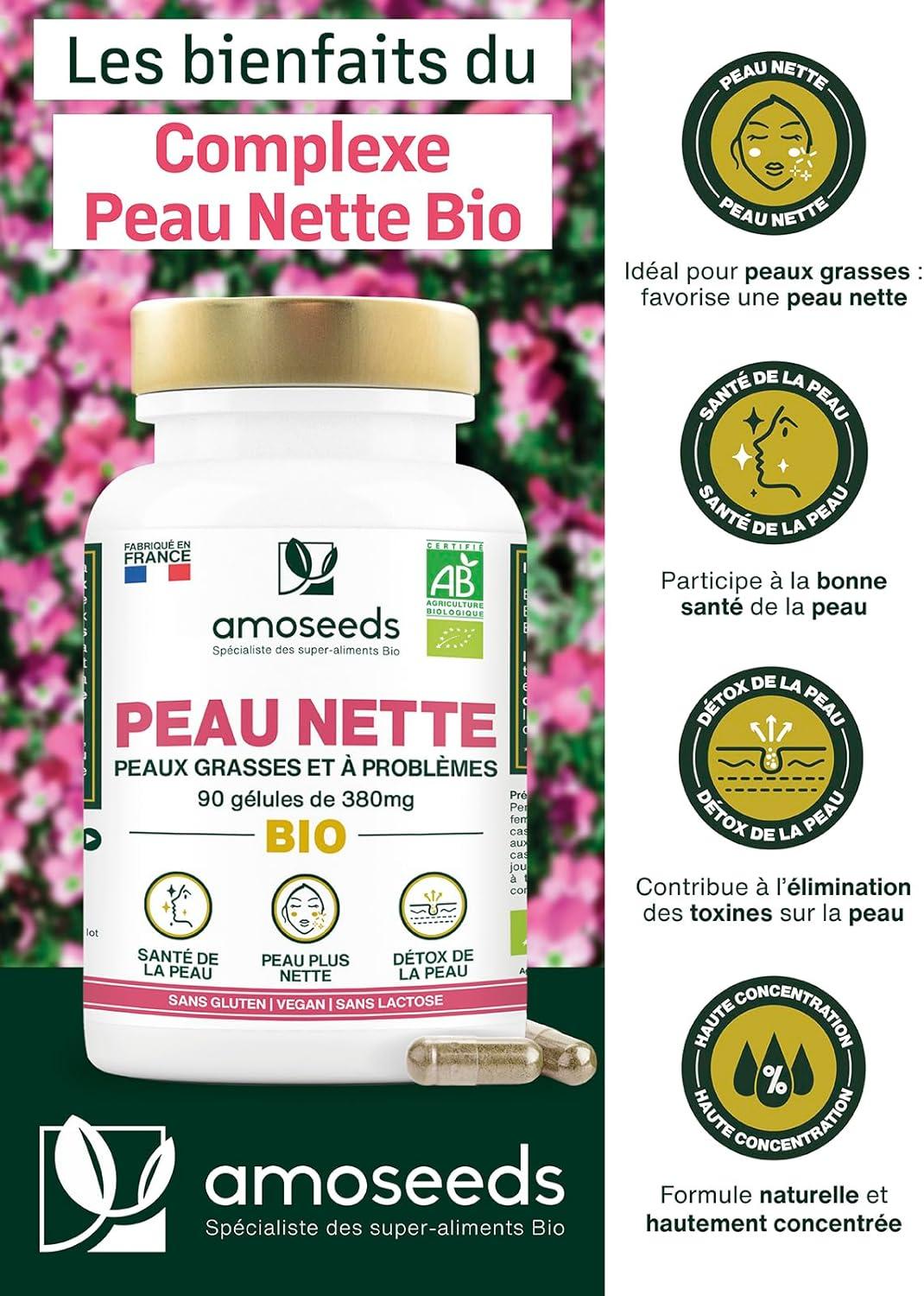 Complexe Peau Nette, Peaux grasses et à problèmes | 90 gélules | Paris Dakar Shopping